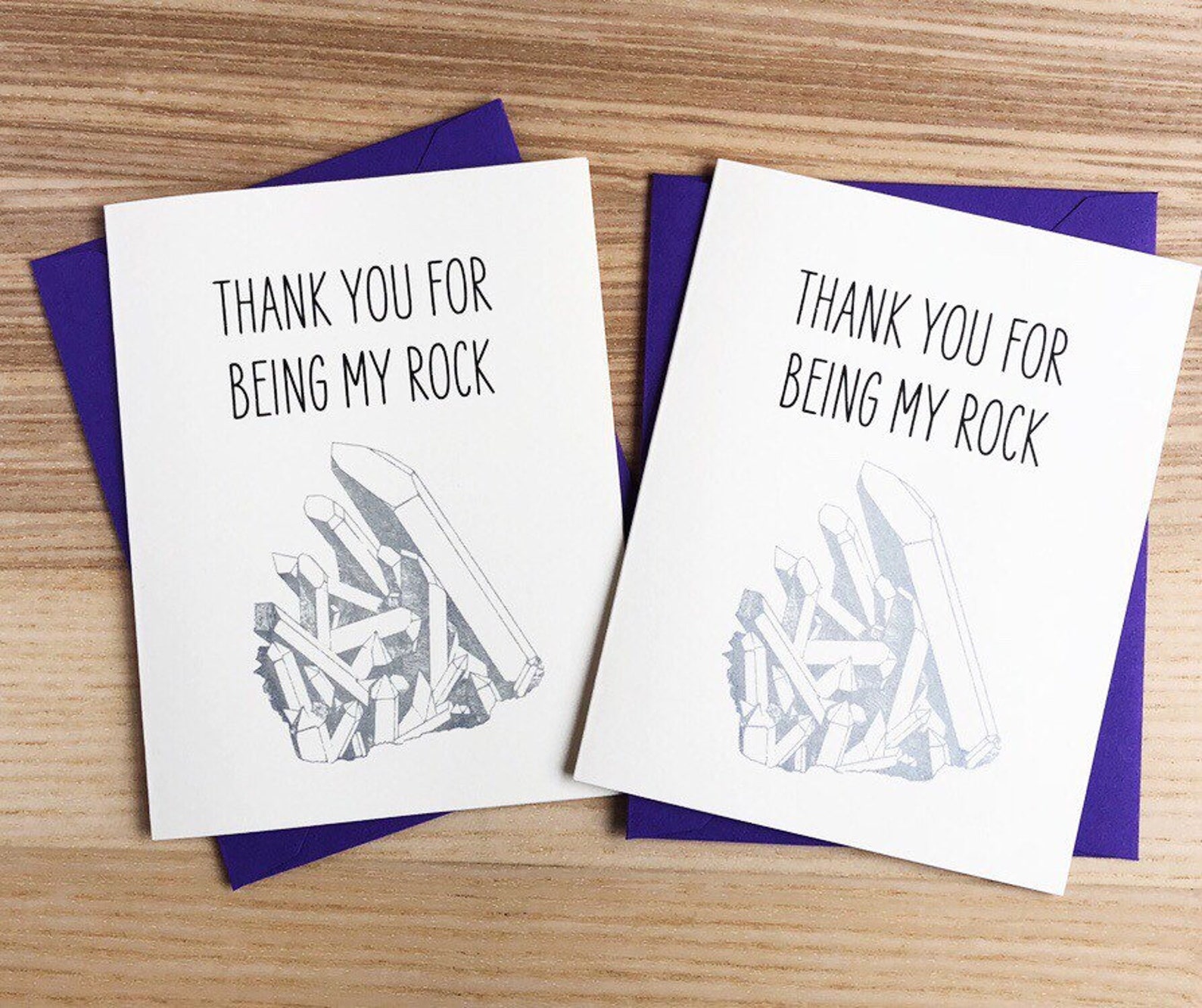Thank You Card Thank You Note Crystals Minerals Gems - Etsy