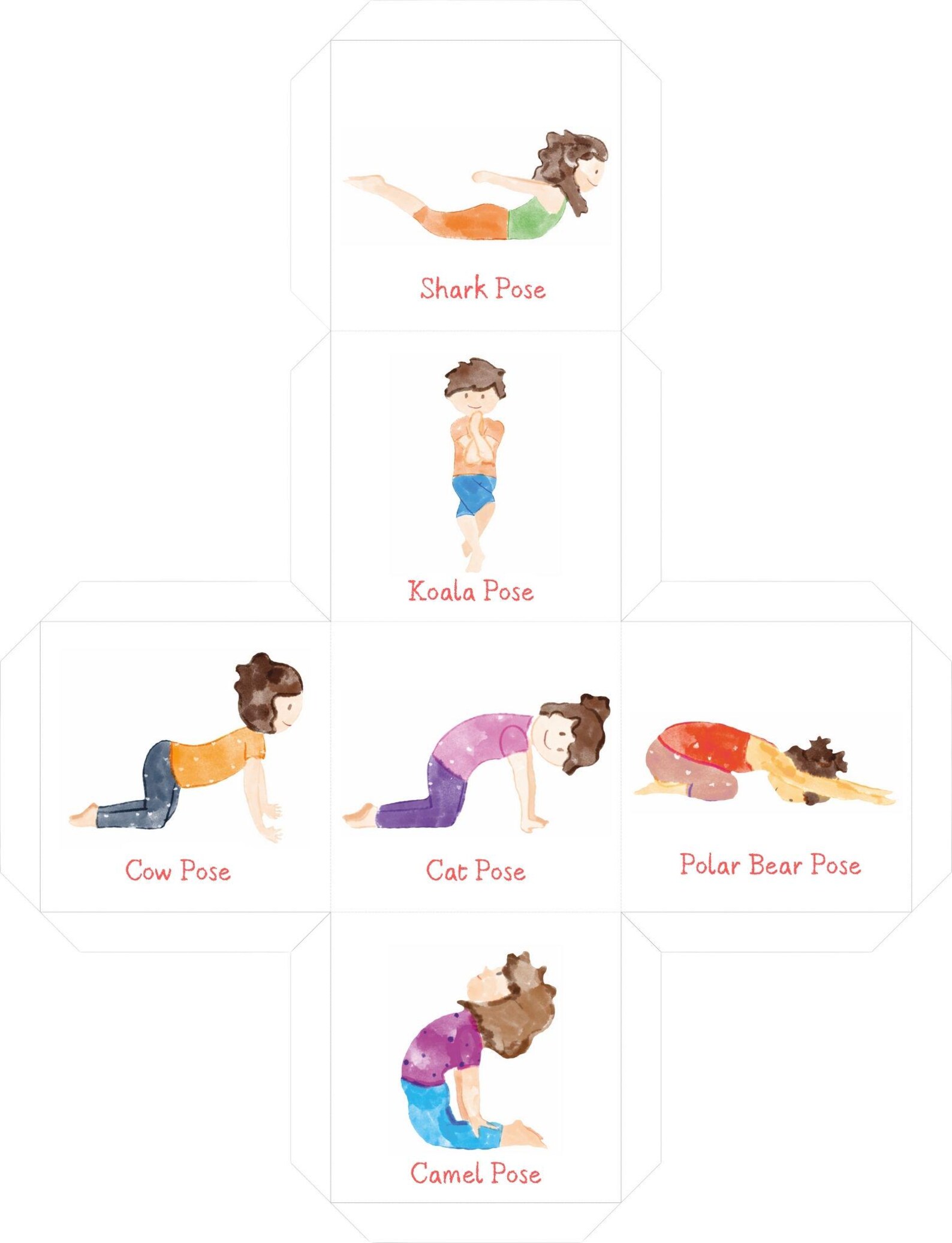 26 Kids Yoga Poses, Yoga Cards and Yoga Cube, A Pose on Every Card, an ...