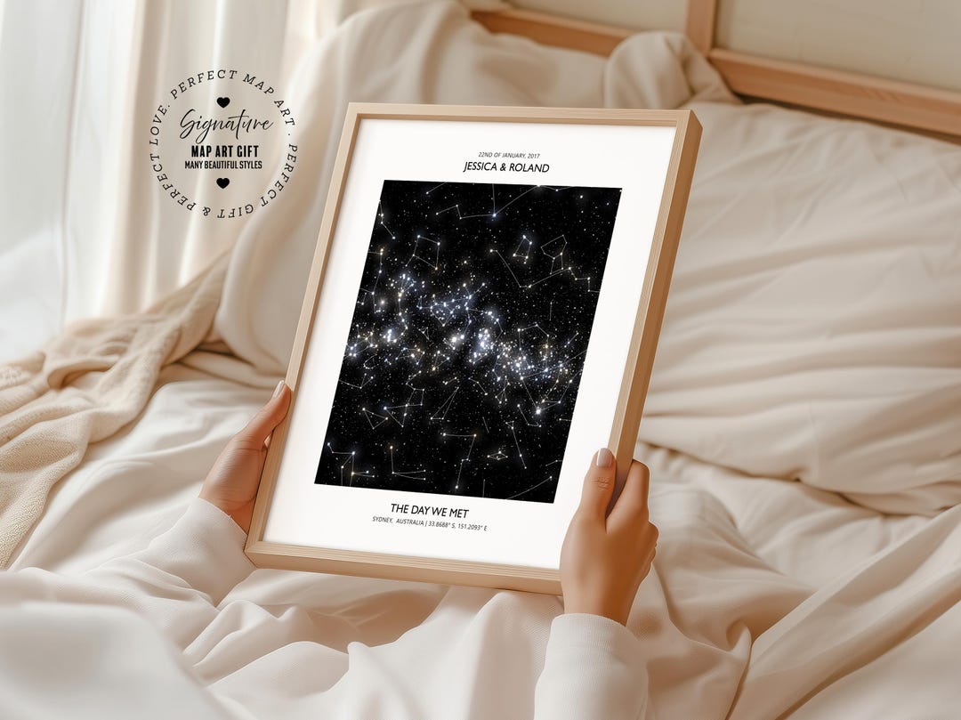 Personalized Star Map Wall Art, Star Chart, Birthday Gift for Her ...