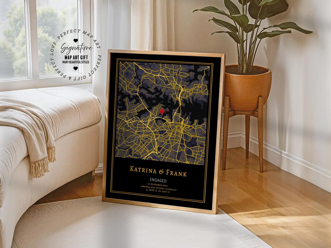 Personalized Event Venue Place Map Gift, Home City Map Wall Art Gift ...