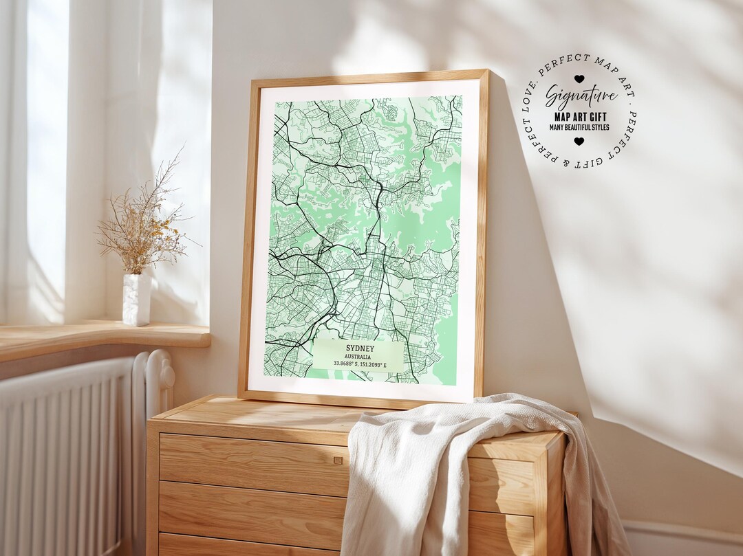 Home City Map Gift, Home Town Map Wall Art, Personalized Place Map ...