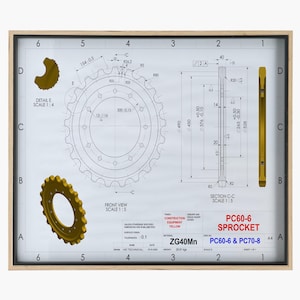 PC60-6 Sprocket A4 Technical Drawing Engineer Design Blueprint High ...