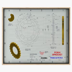 PC60-6 Sprocket A4 Technical Drawing Engineer Design Blueprint High ...