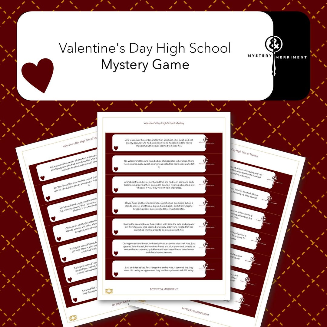 Valentine’s Day Mystery Game – Printable Story Card Game for Couples ...