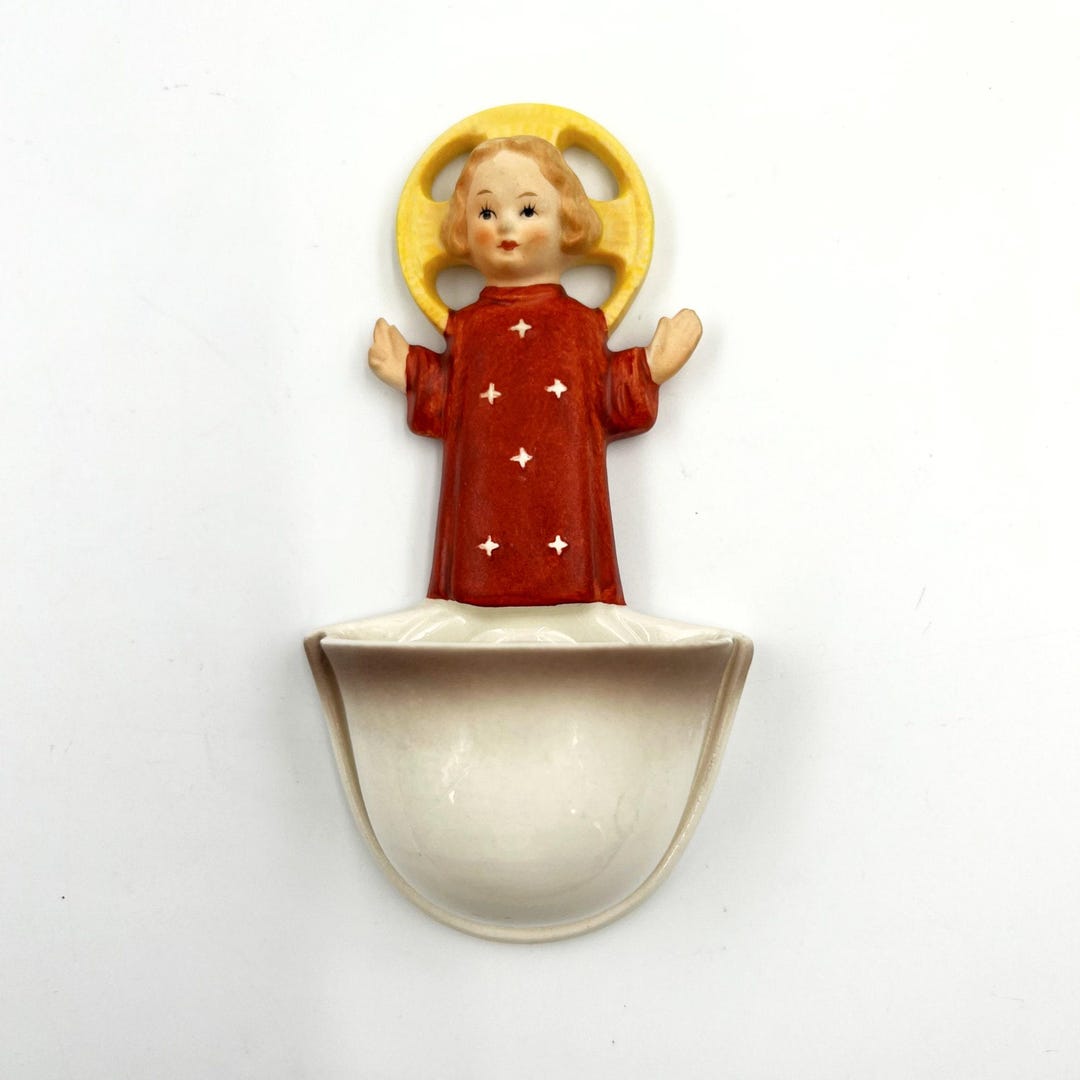 Vintage Holy Water Font | 1970s Hummel by Goebel in Home Holy Water Font | Child Jesus - Etsy