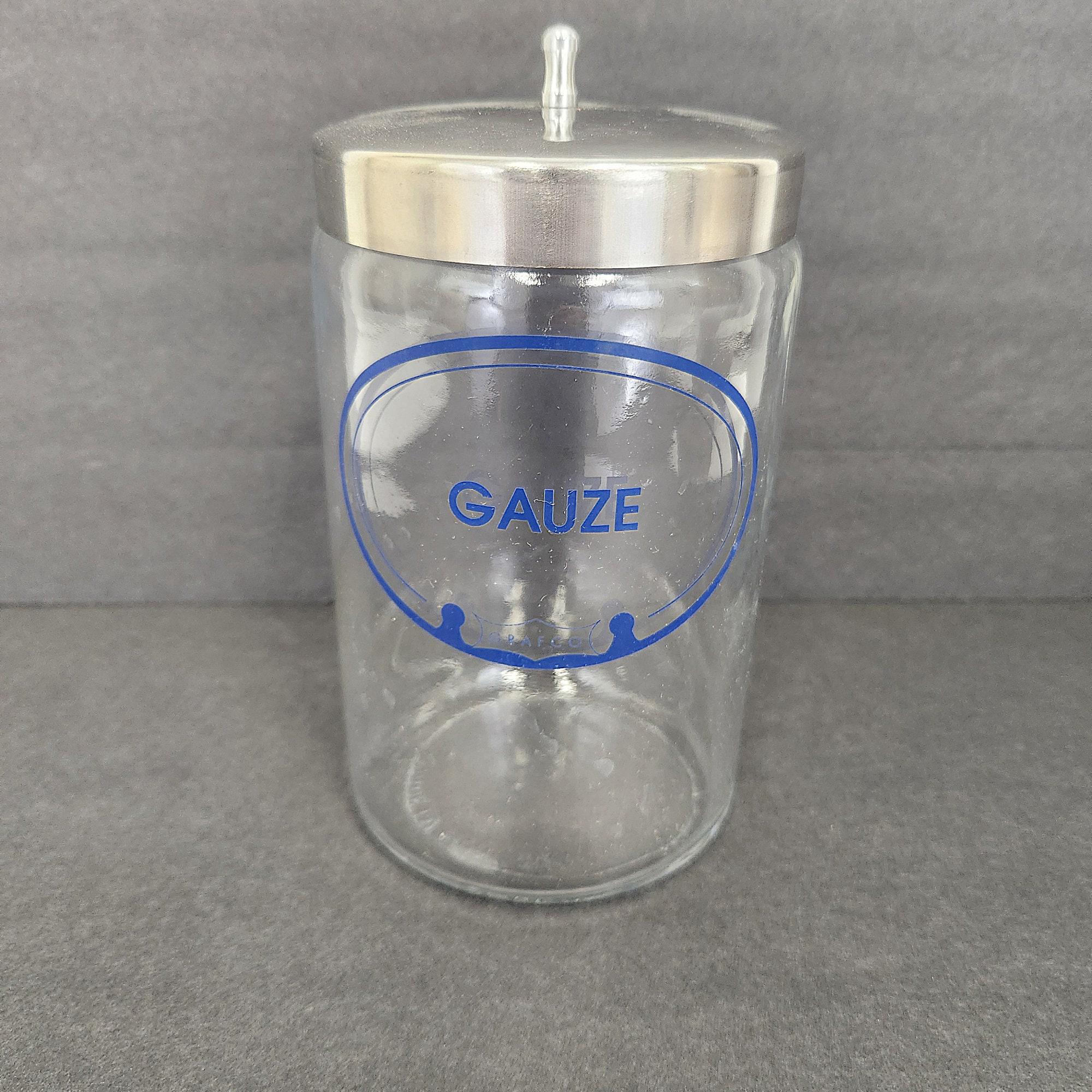 Vintage Doctors Office Lidded Glass "gauze" Jar | Bathroom Storage ...