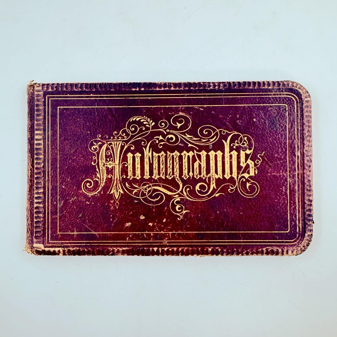 Vintage Victorian Autograph Book | Red Leather Embossed With Gold - Etsy