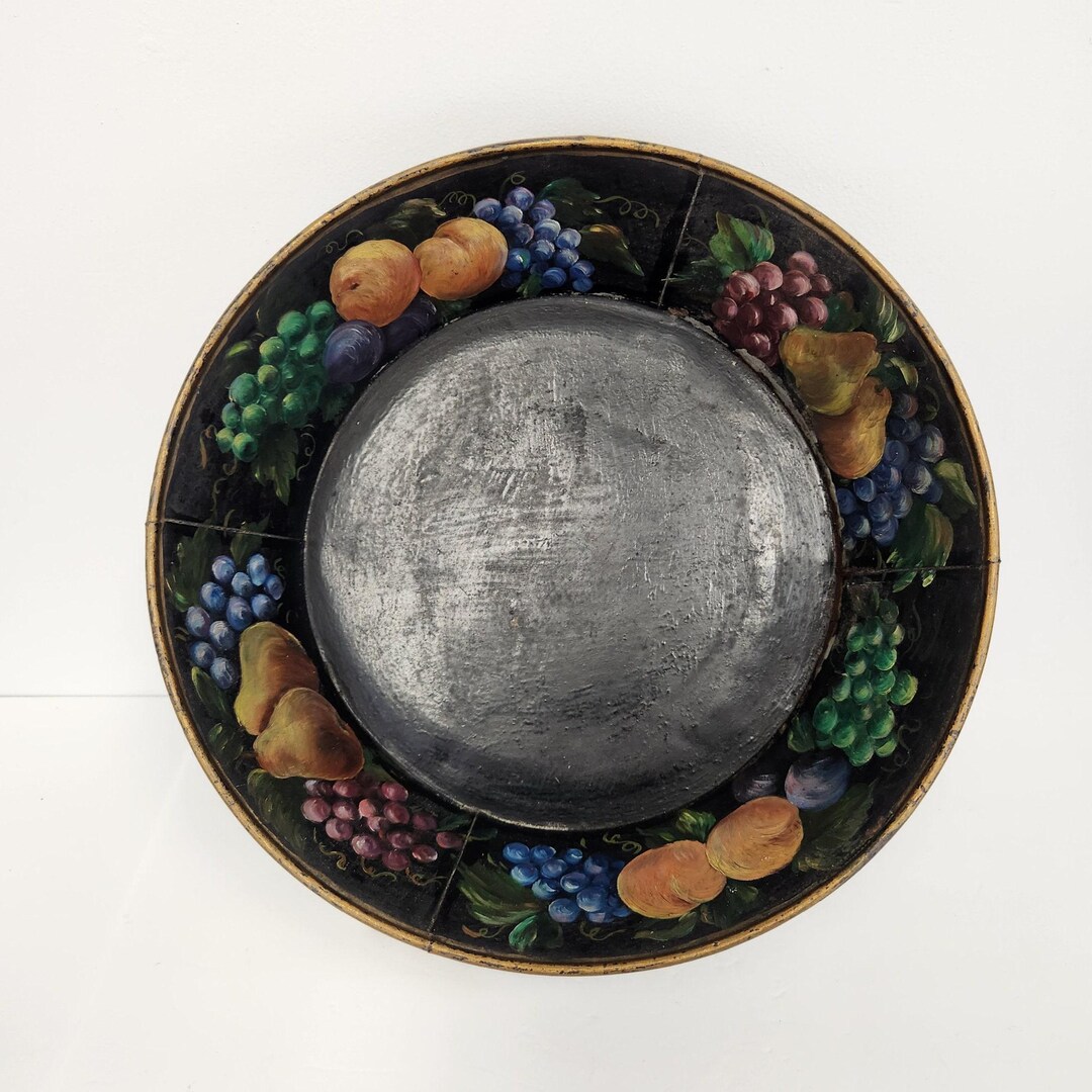 Antique Tole Painted Metal Bowl: Fruit Design, Late 1800s - Etsy
