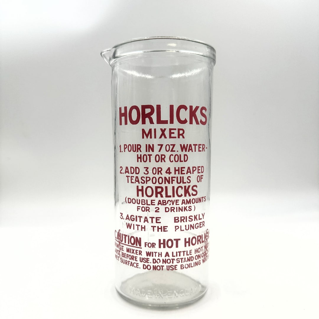 Vintage Horlicks Mixer | Large Glass Mixing and Measuring Jar | Made in ...