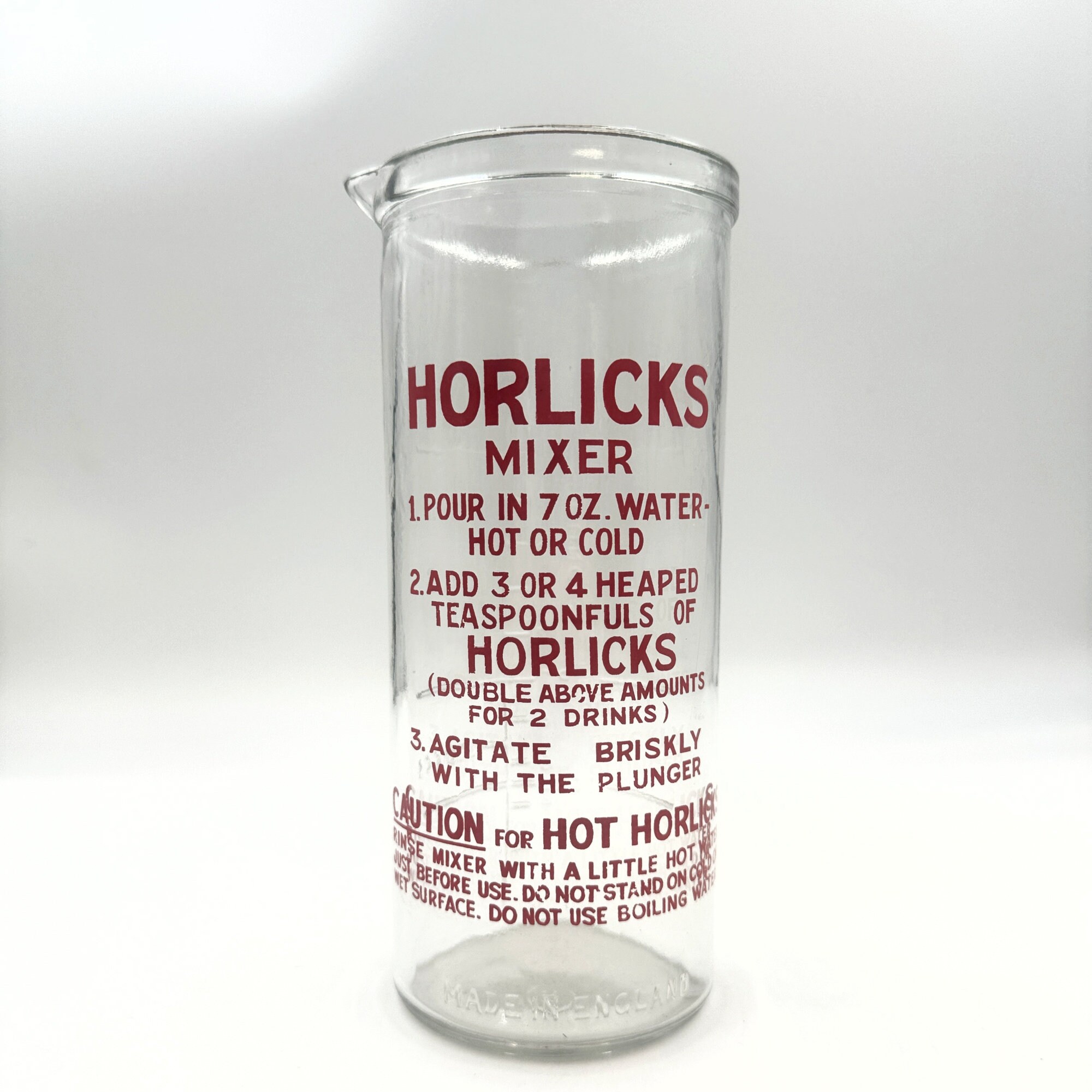 Vintage Horlicks Mixer | Large Glass Mixing and Measuring Jar | Made in ...