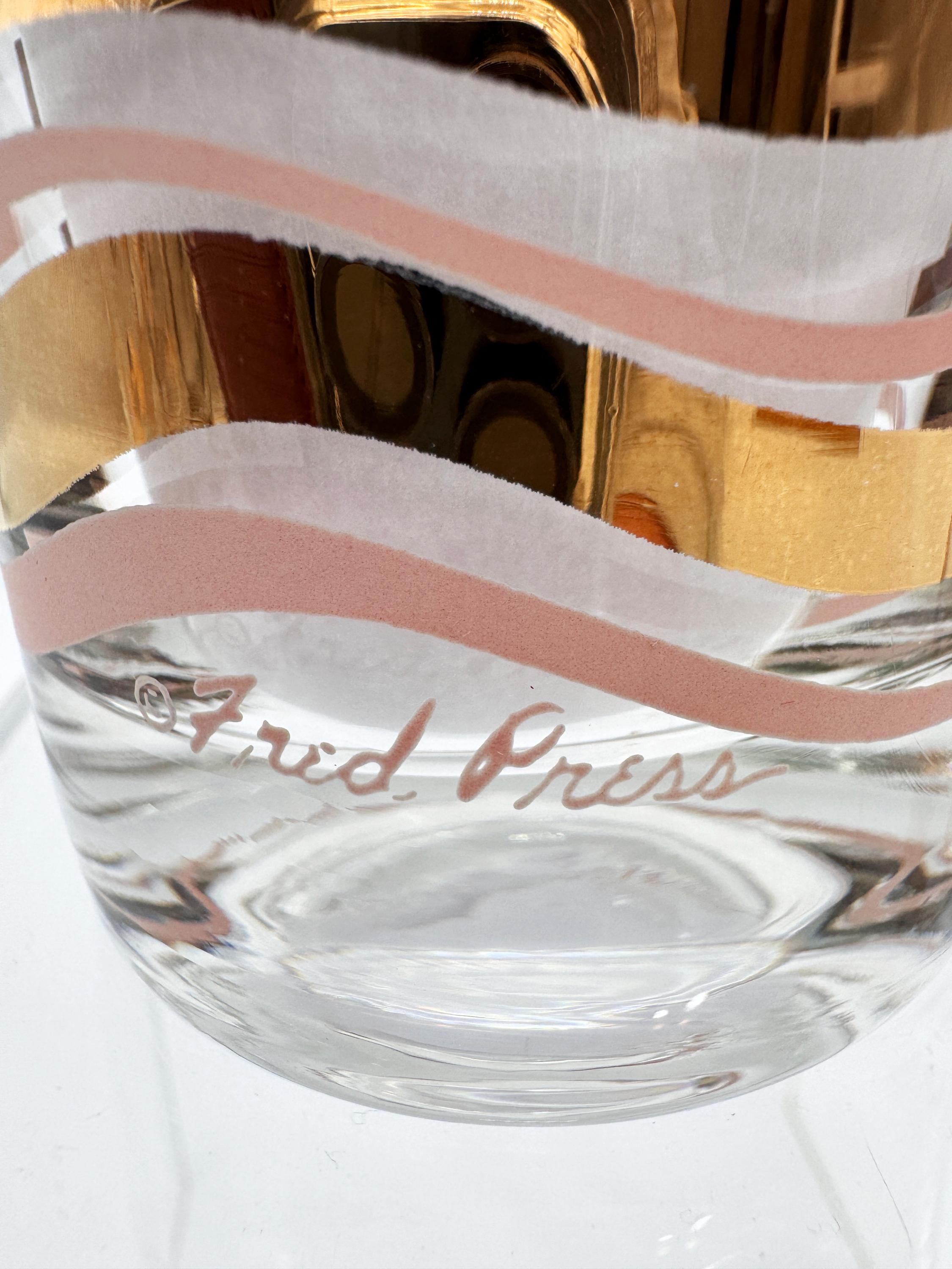 Vintage Fred Press Angel Fish Drinking Glass | Atomic MCM Signed ...