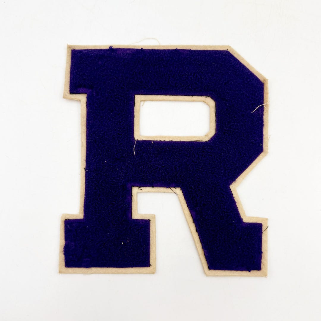 Vintage Lettermans Letter Chenille Varsity Letter R Purple and White - Etsy
