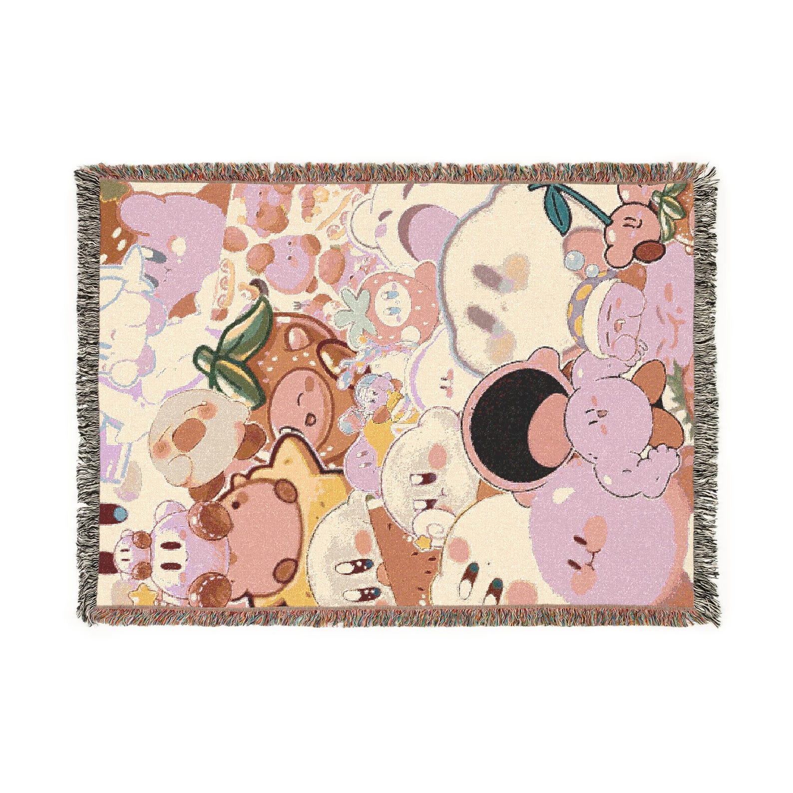 Kirby Woven Blanket, Cozy Throw With Cute Design, Gamer Gift, Video ...
