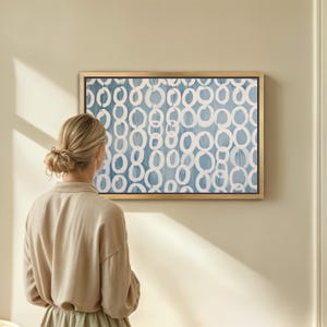 Abstract Blue Wall Art - Large Horizontal Modern Canvas - Etsy