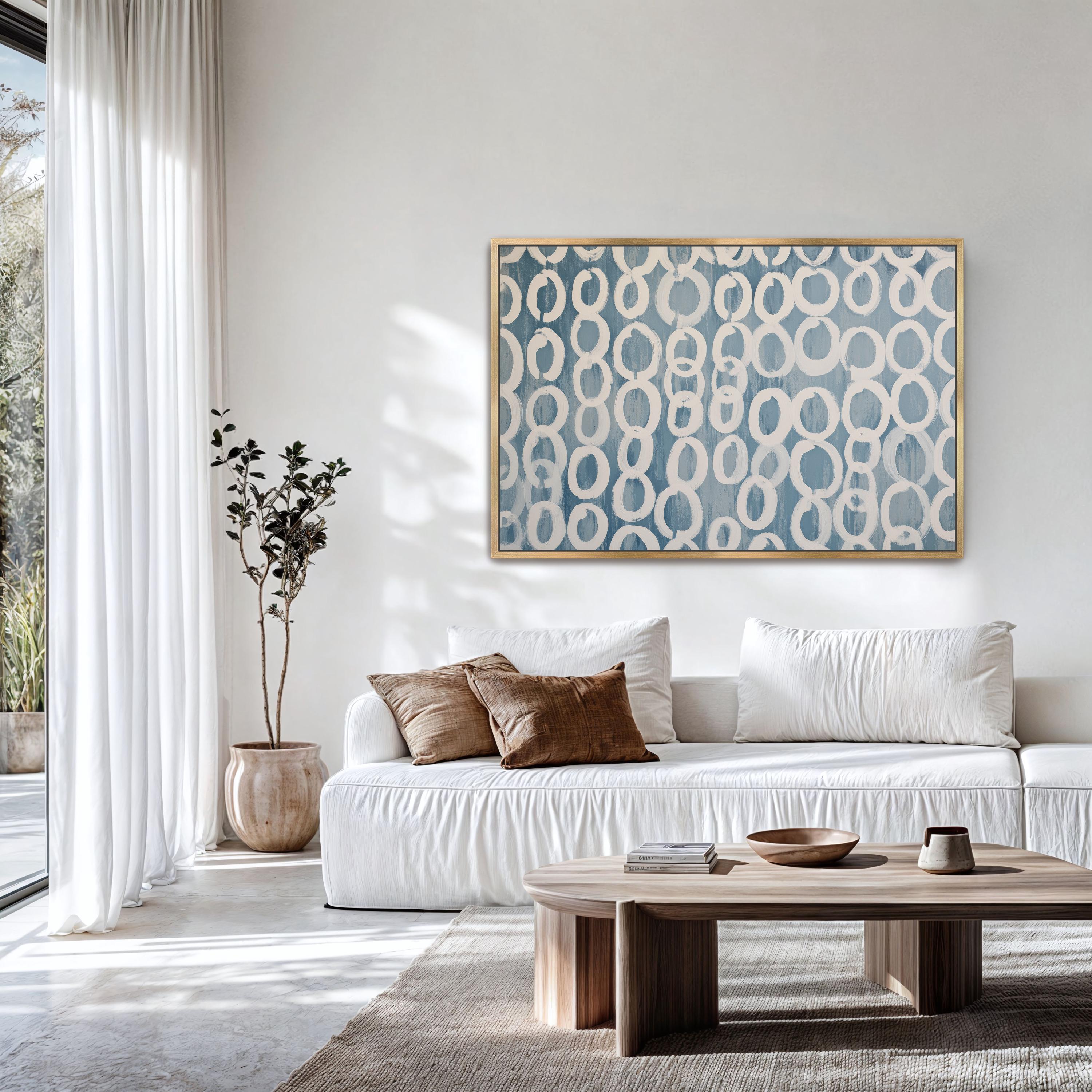 Abstract Blue Wall Art - Large Horizontal Modern Canvas - Etsy