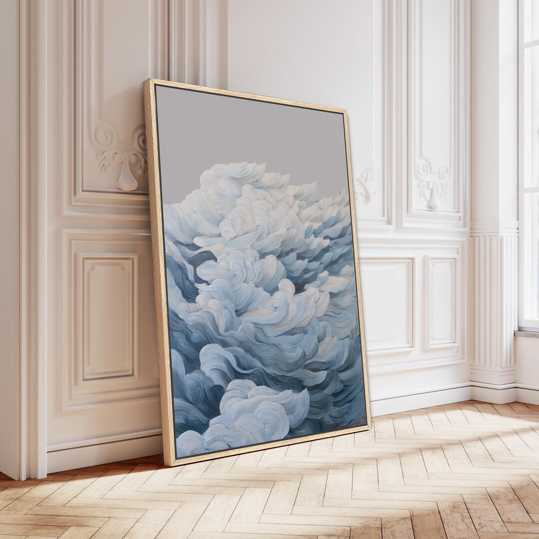 Blue Wave Wall Art - Modern Abstract Ocean Canvas Print - Etsy