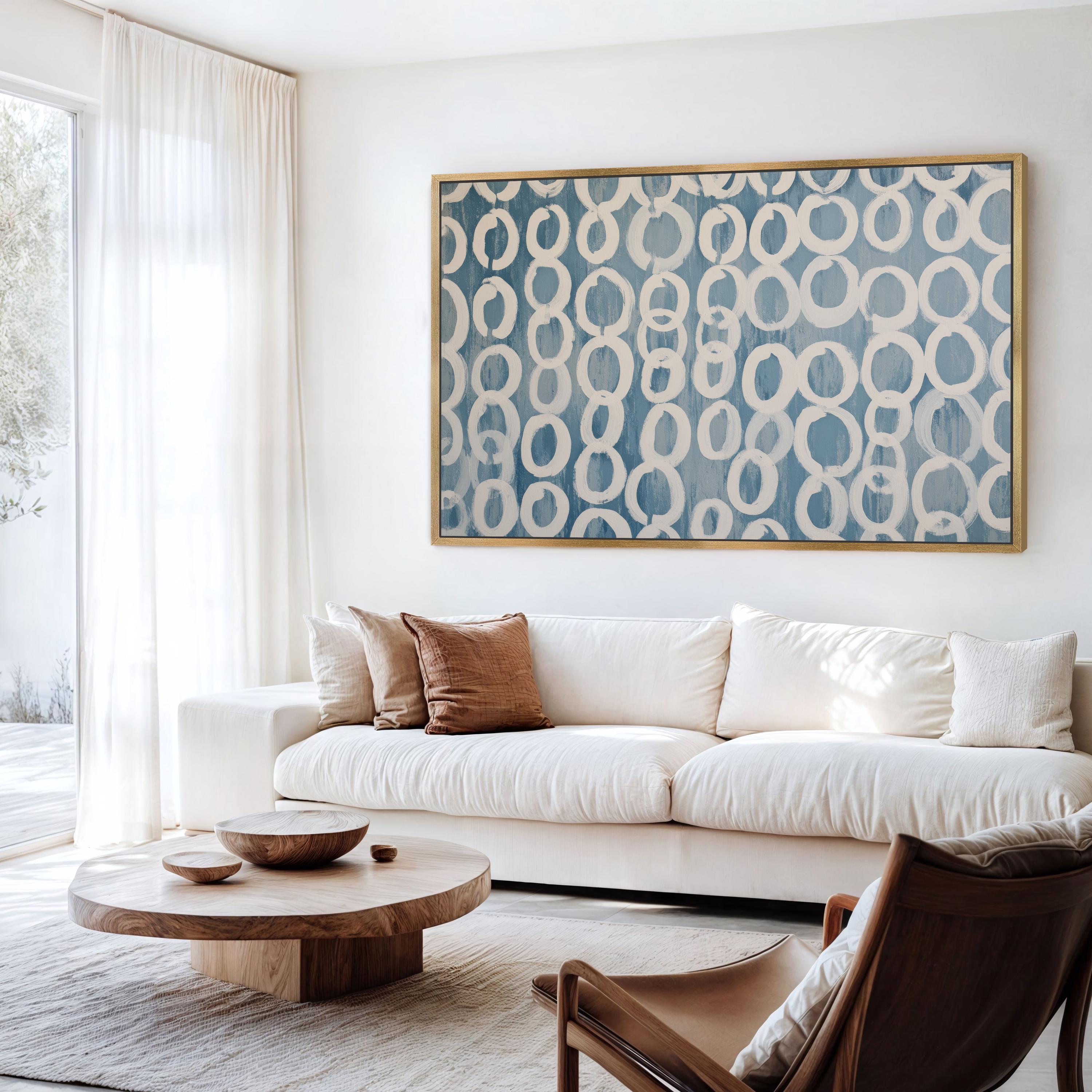 Abstract Blue Wall Art - Large Horizontal Modern Canvas - Etsy
