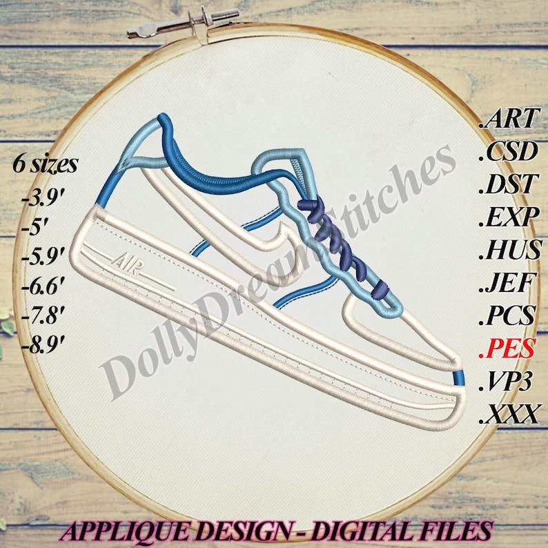 Sneakers APPLIQUE, Shoe Embroidery Design, 6 Sizes, Instant Download - Etsy