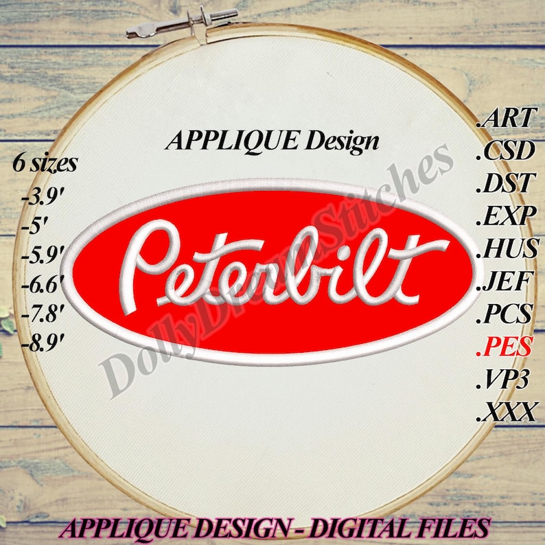 Peterbilt APPLIQUE and FILLING Design, Instant Download - Etsy