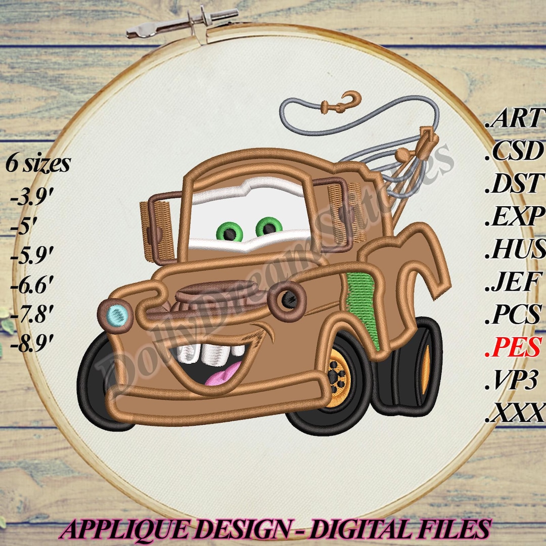 Mater APPLIQUE, Tow Truck Embroidery Design, 6 Sizes, Instant Download ...