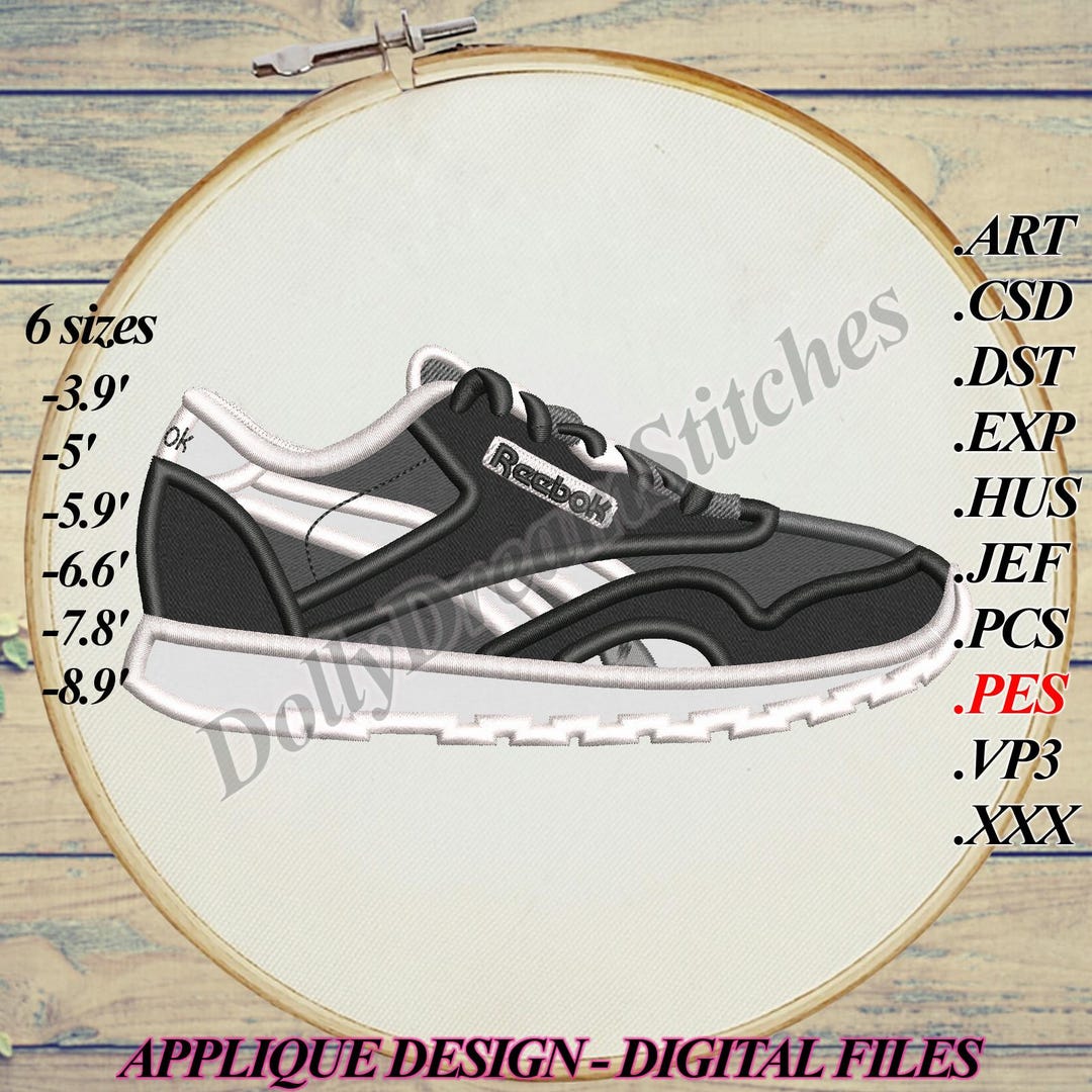 Sneakers APPLIQUE, Shoe Embroidery Design, 6 Sizes, Instant Download - Etsy