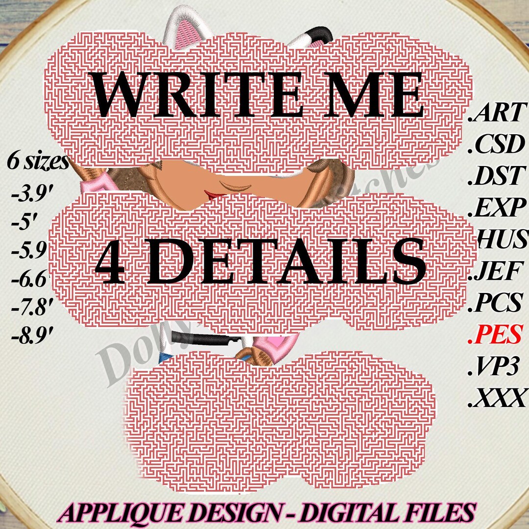 Gabby APPLIQUE, 6 Sizes, Instant Download - Etsy