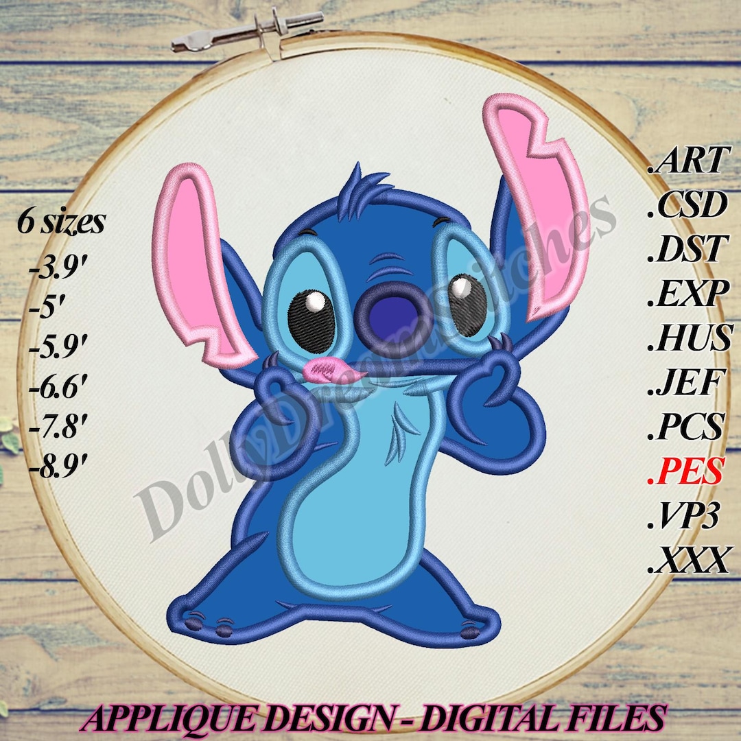 Stitch APPLIQUE, 6 Sizes, Instant Download - Etsy