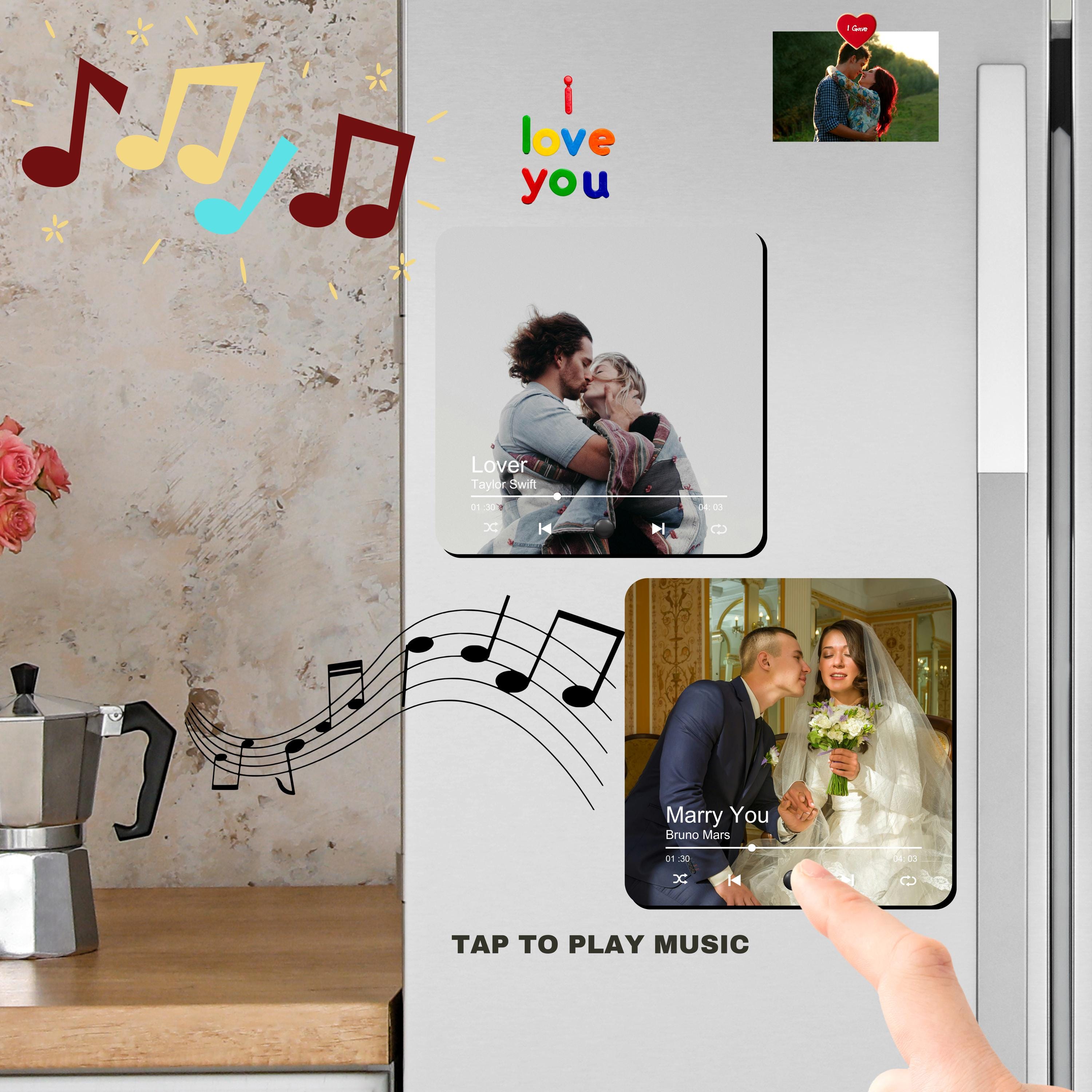 Personalized Music Fridge Magnet,custom Photo & Music Refrigerator ...