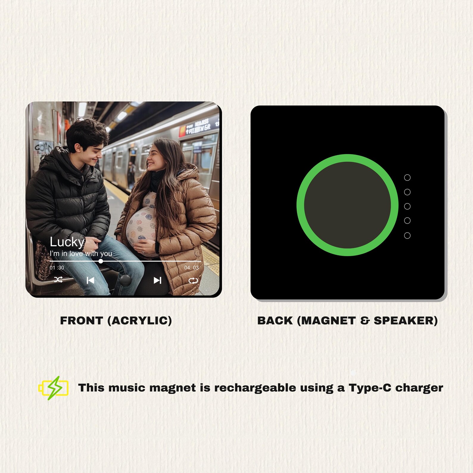 Personalized Music Fridge Magnet,custom Photo & Music Refrigerator ...