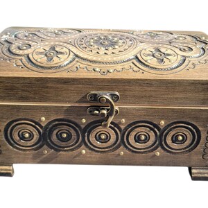 Unique Handmade Wooden Jewelry Box – Exclusive Carved Beech Chest ...