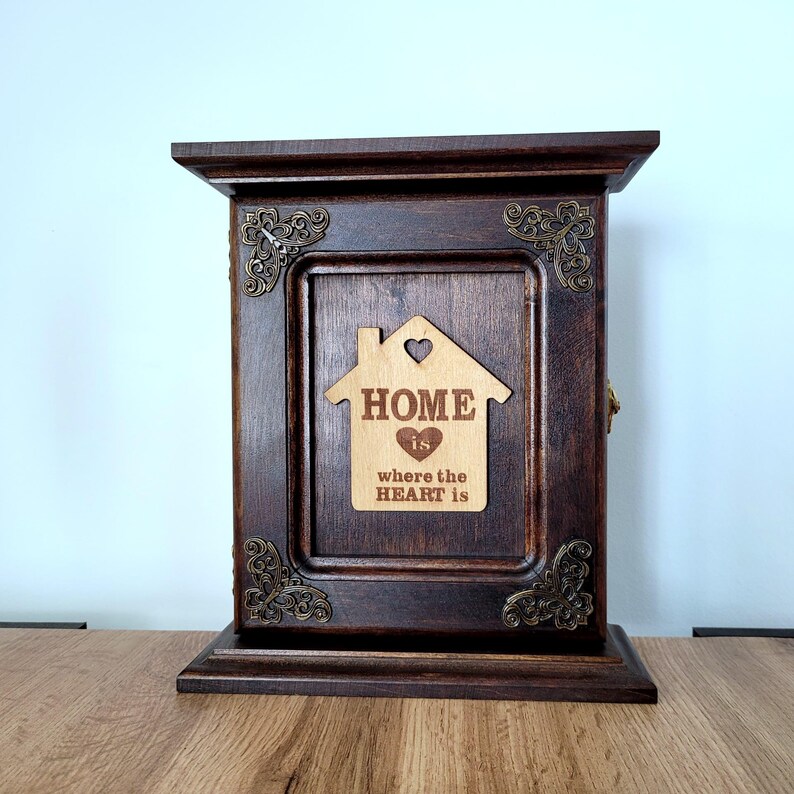 Wooden Key Box Organizer: Spruce & Walnut Wall Decor - Etsy