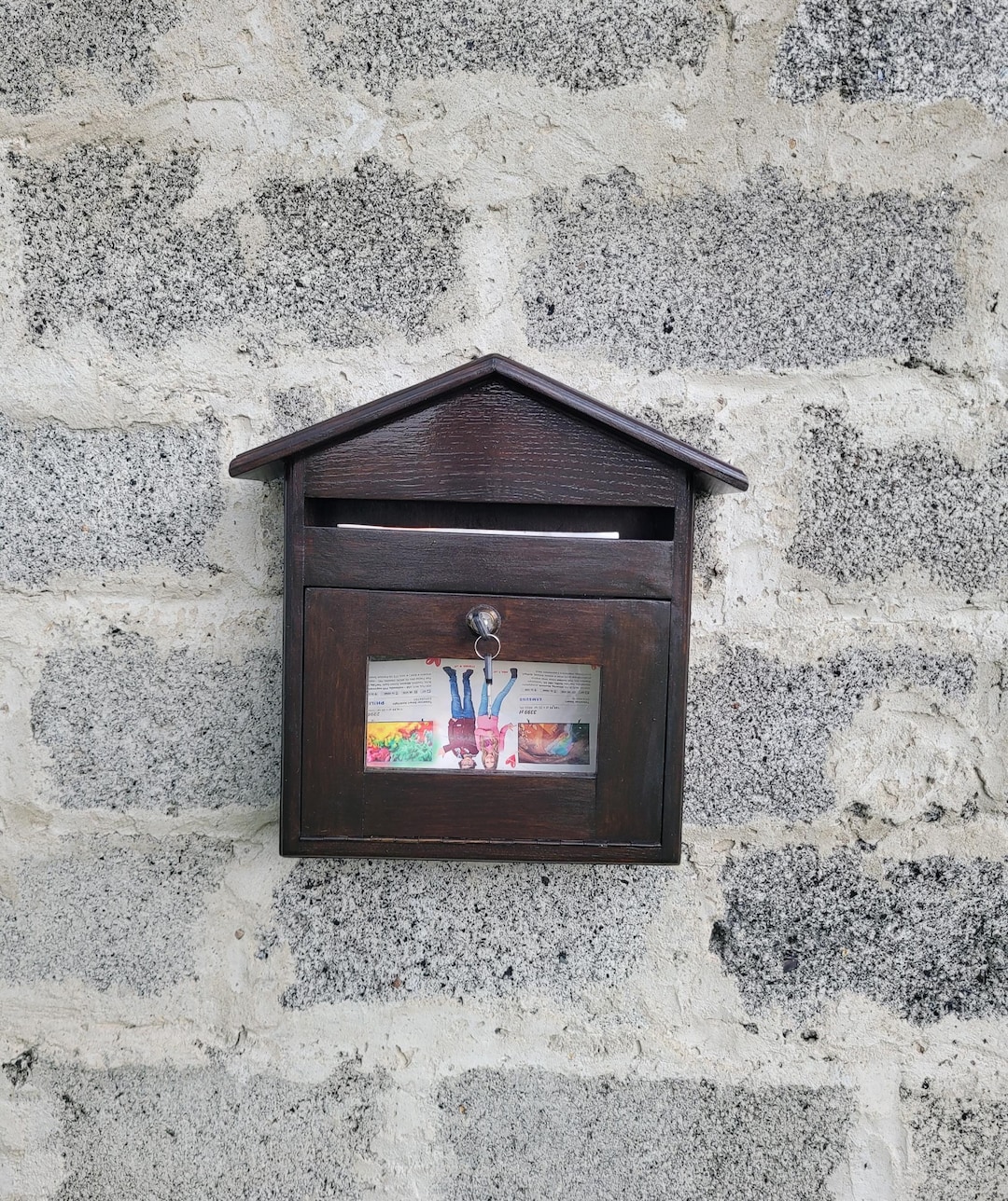Handmade Dark Oak & Beech Mailbox With Lock - Rustic Wood Post Box - Etsy