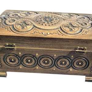 Unique Handmade Wooden Jewelry Box – Exclusive Carved Beech Chest ...