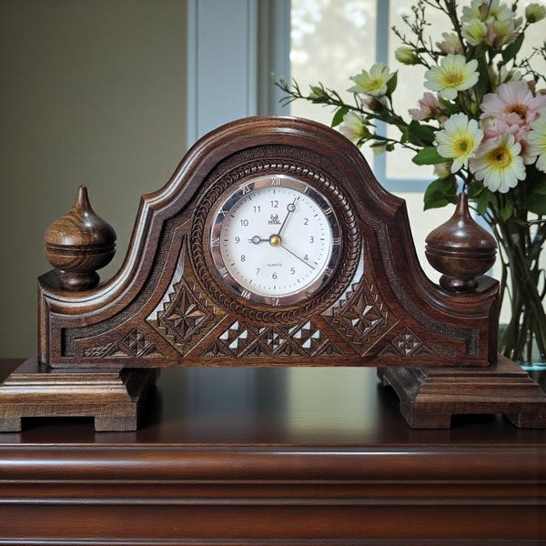 Wood Mantel Clock - Etsy
