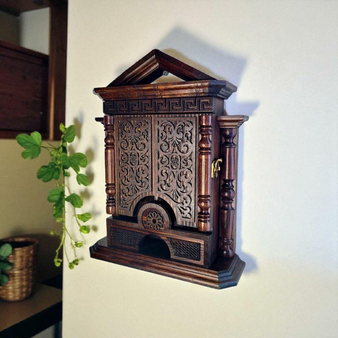 Handmade Wooden Key Holder: Wall-mounted Key Cabinet. Original Gift - Etsy