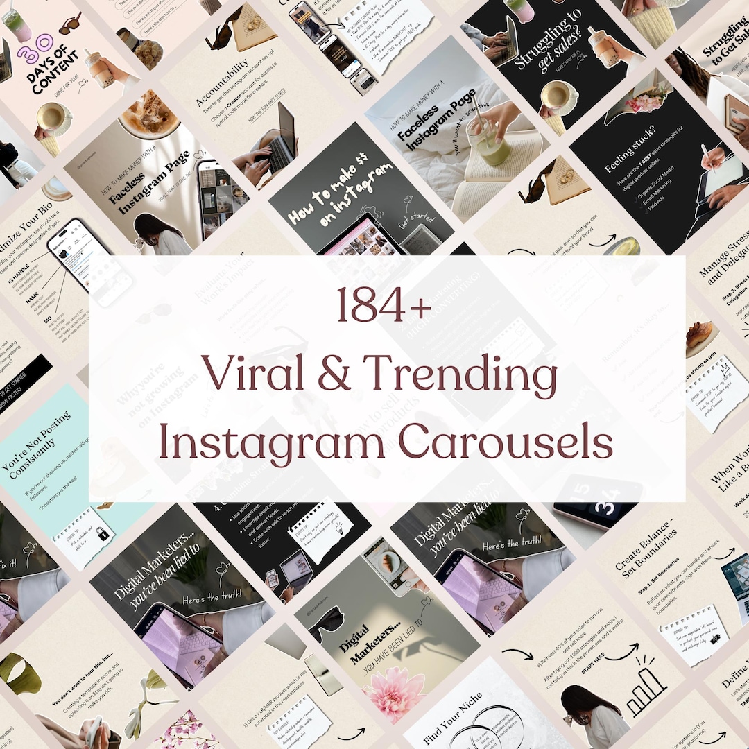 Viral Carousel Templates: Instagram & Tiktok, Canva Editable (MRR PLR ...