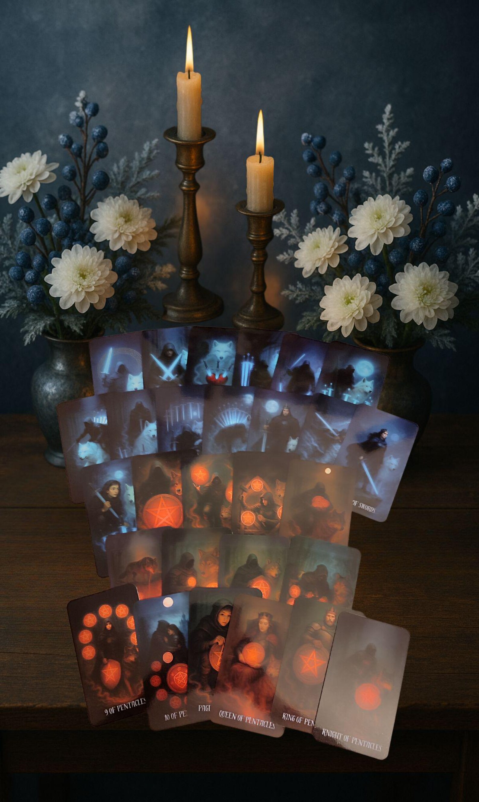 Whisper of Wolves Tarot Deck, Mystical Moonlight Fantasy Cards - Etsy