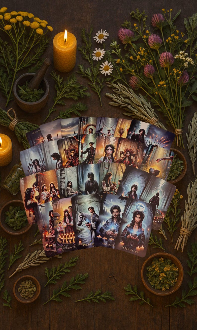 The Witch’s Voice Tarot Deck, Slavic Witchcraft and Herbal Wisdom - Etsy