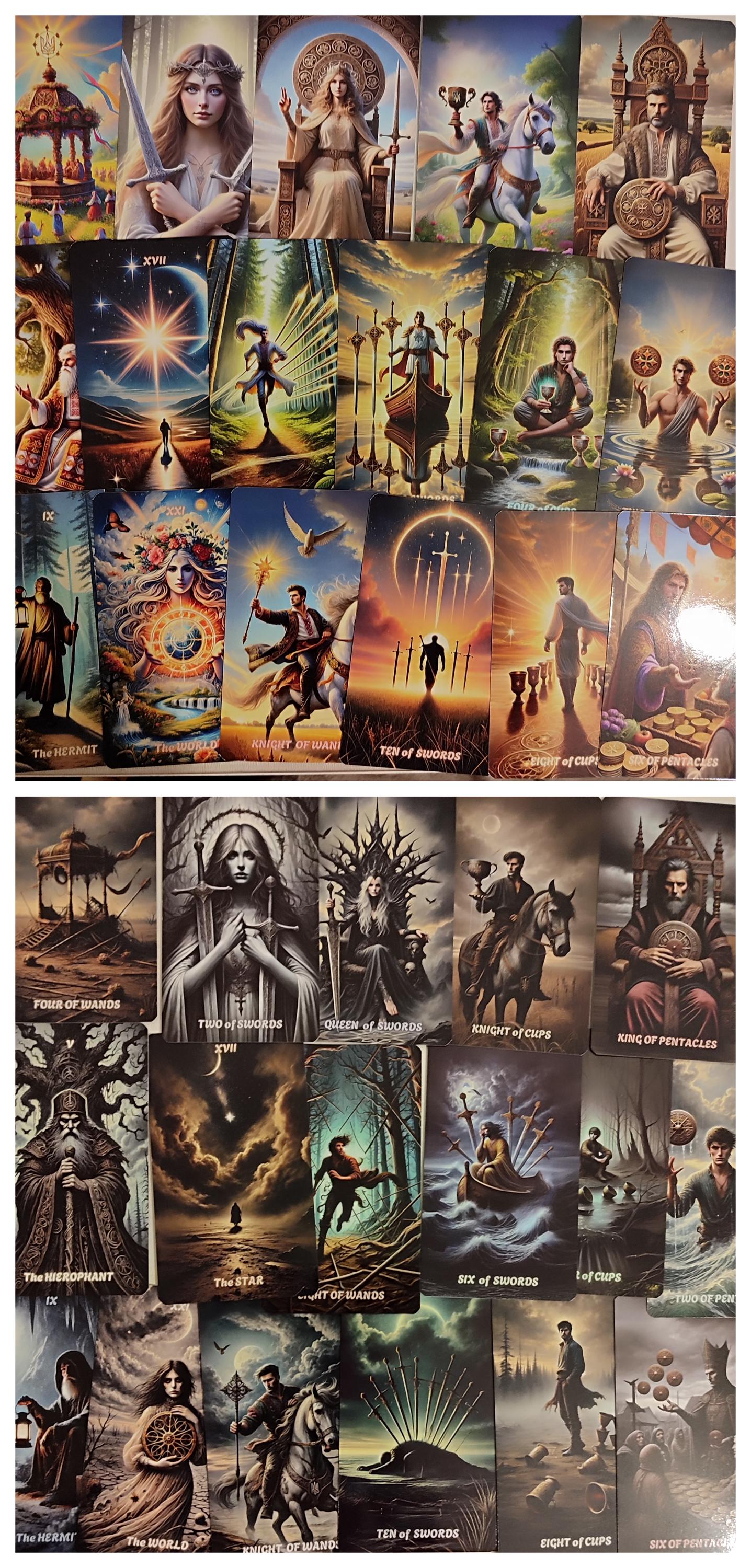 Two Sides of Fate Tarot Deck: Slavic Mythology, Shadow & Light ...