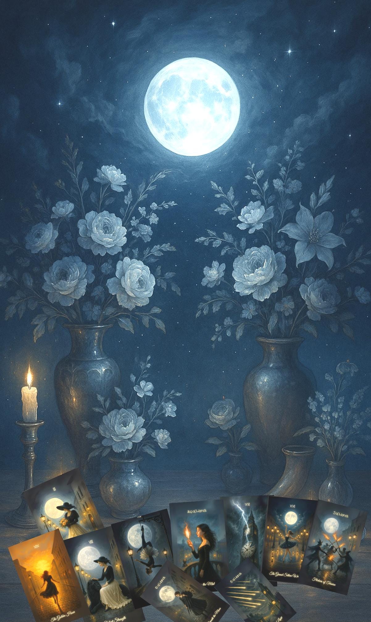 Moonlit Elegance Tarot Deck—romantic Illustrated Arcana of Mystery and ...