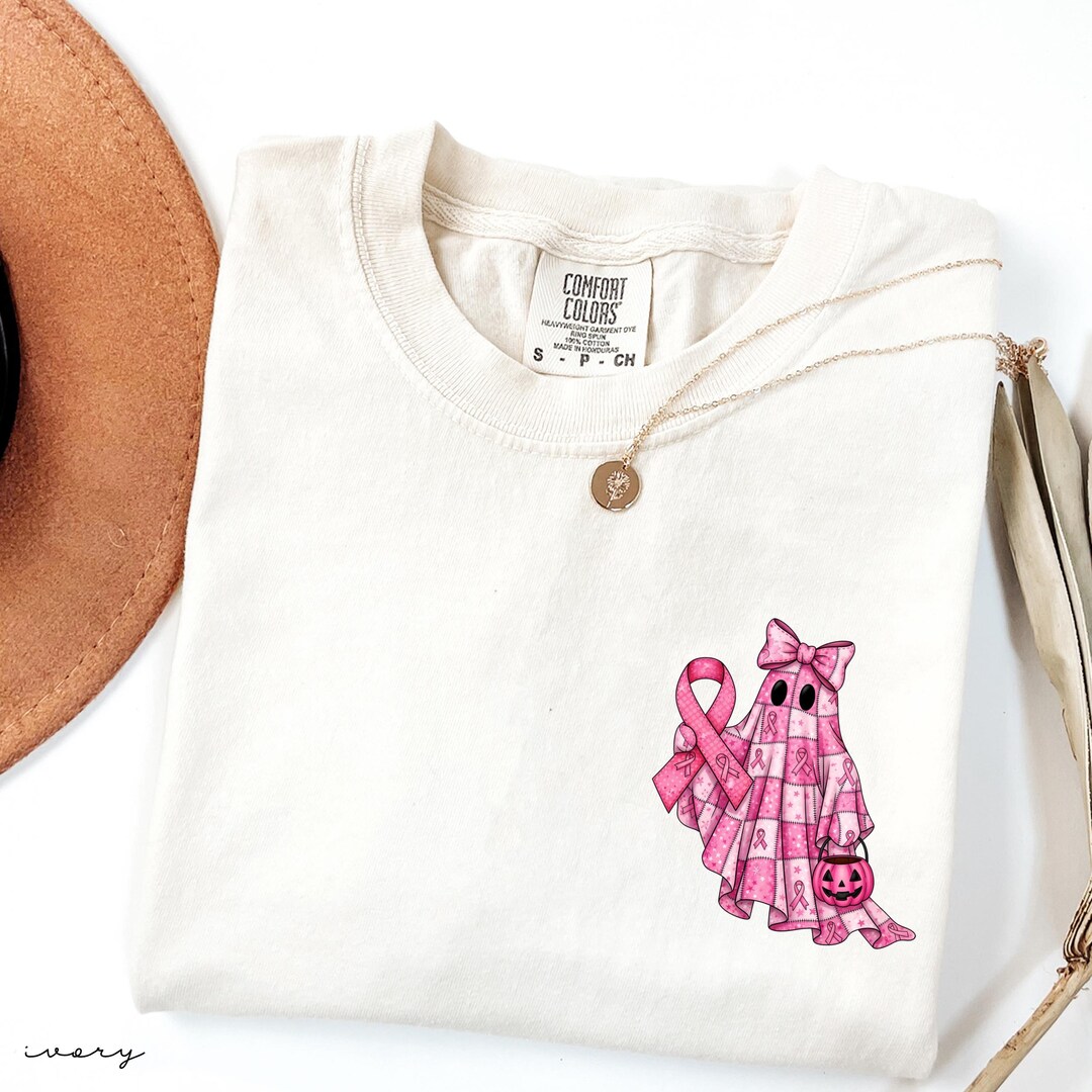 Breast Cancer Cute Ghost Shirt,cancer Awareness Tee,cancer Support ...