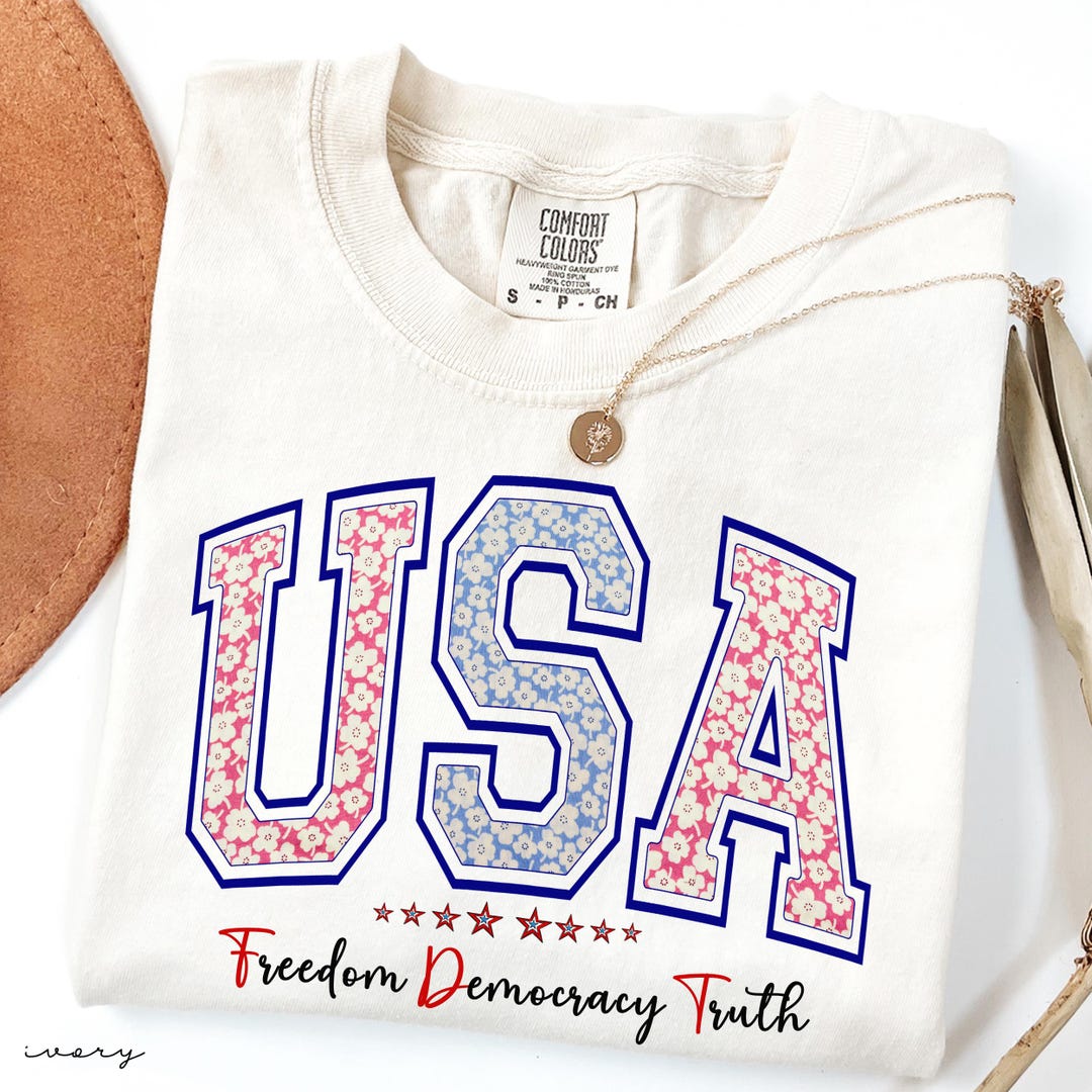Comfort Colors® Patriotic Subtle FDT USA Tee, Freedom Democracy Truth ...
