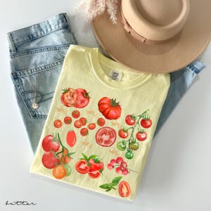 Comfort Colors® Tomato Shirt, Fruit Shirt, Botanical Shirt, Cottagecore ...