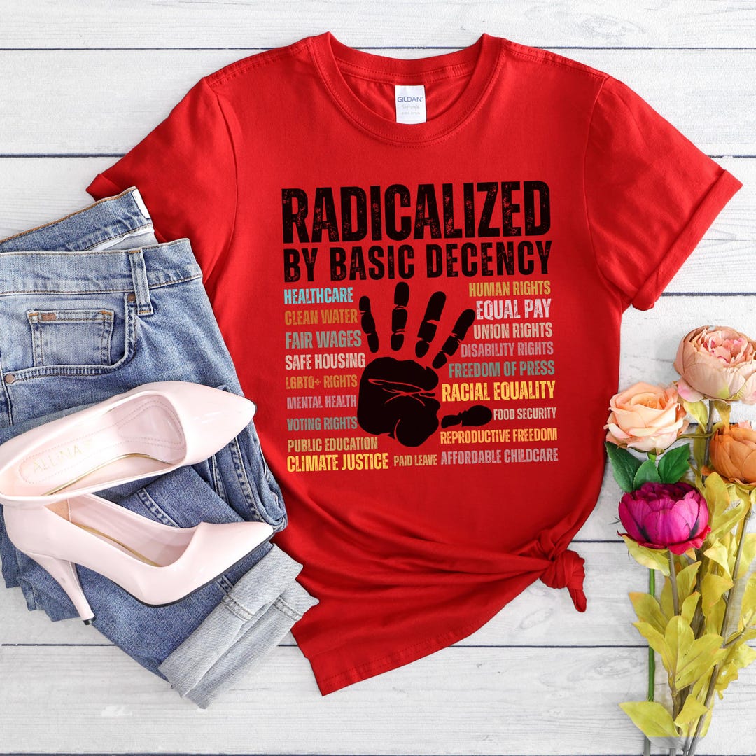 Radicalized by Basic Decency Shirt, Political Protest Shirt, Feminist ...