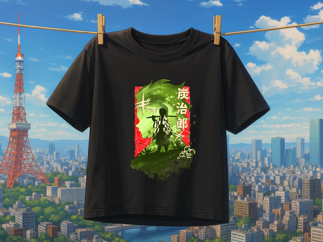 Anime Swordsman Shirt – Green Warrior Katana Graphic Tee - Etsy
