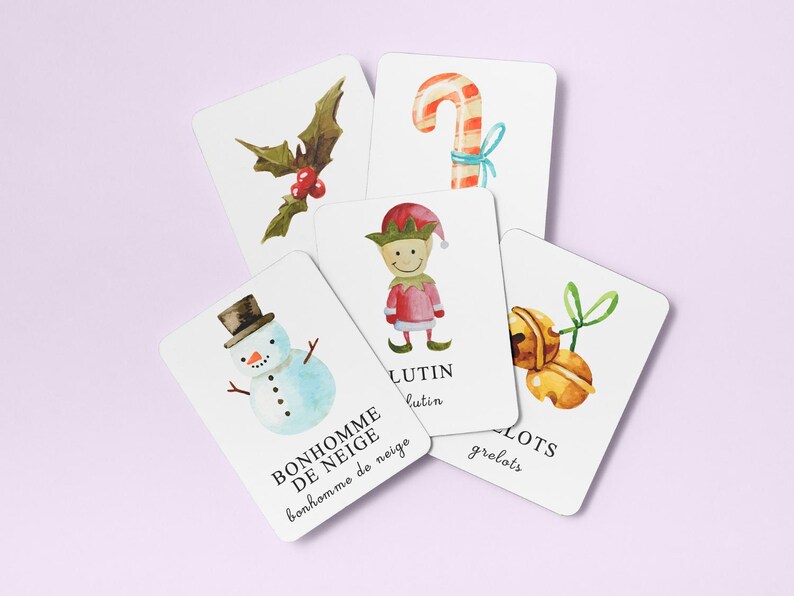 Printable Christmas Nomenclature Cards | French Christmas Vocabulary ...