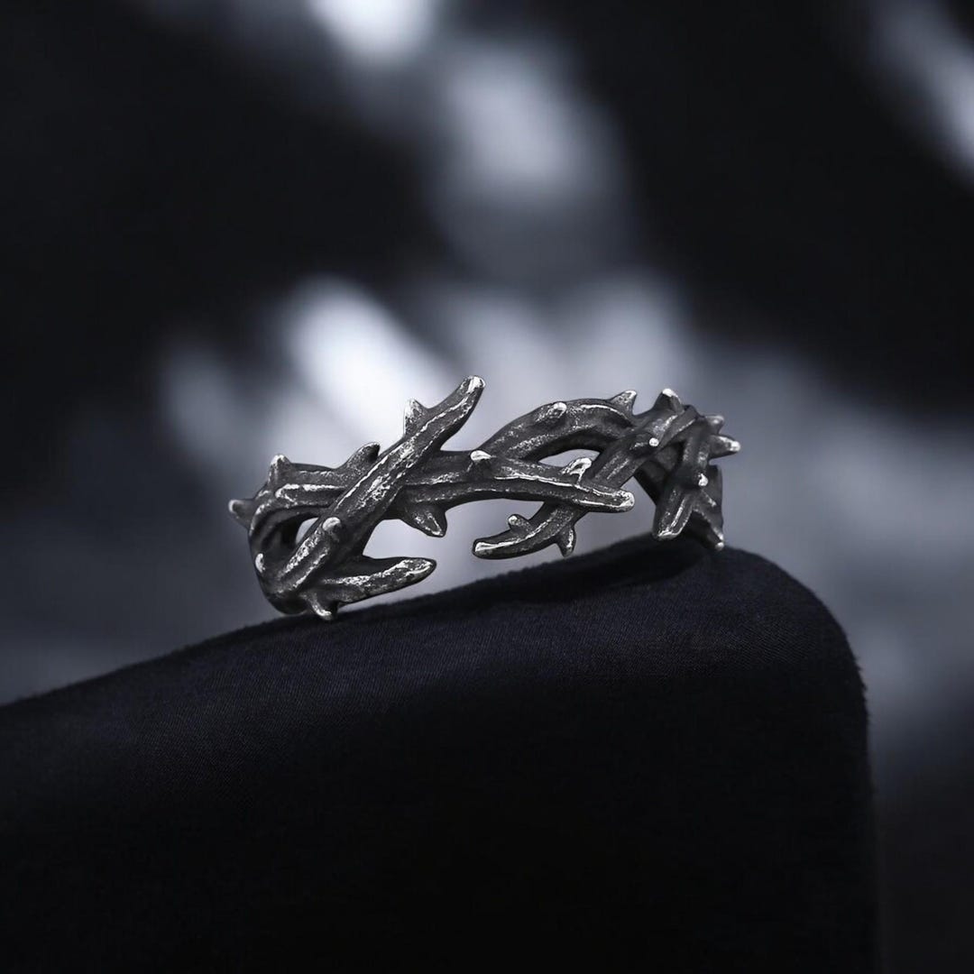 Gothic Branch Thorn Ring Artisan Celtic Stainless Steel Couples Jewelry Enchanting Punk Fantasy ...