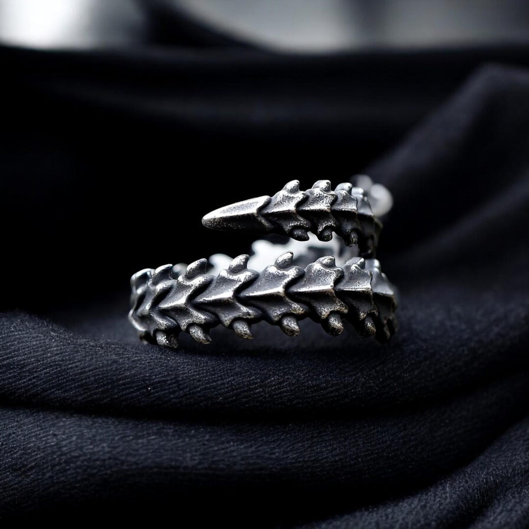 Exquisite Stainless Steel Centipede Ring Gothic Skeleton Bones & Dragon ...
