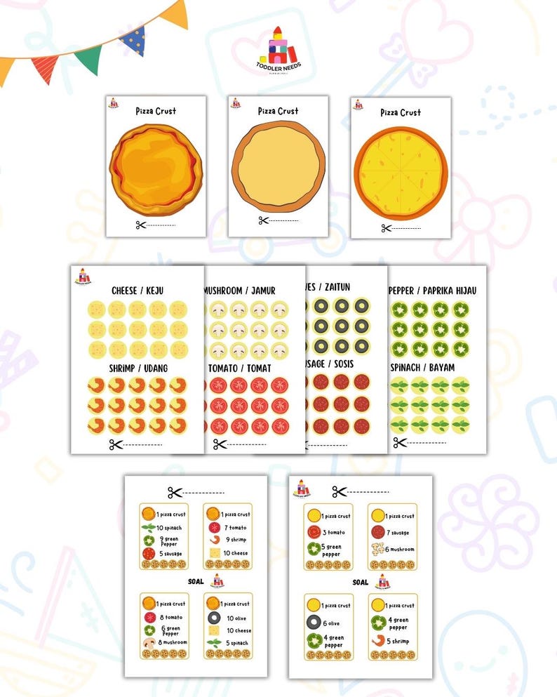 Pizza Math Counting Game: Printable Topping Order Activity for Kids ...