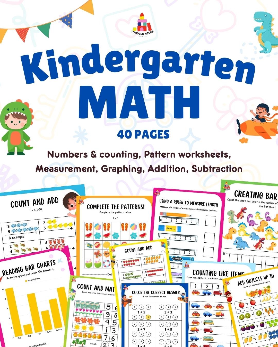 Singapore Math Kindergarten Worksheets | Numbers, Patterns, Addition ...